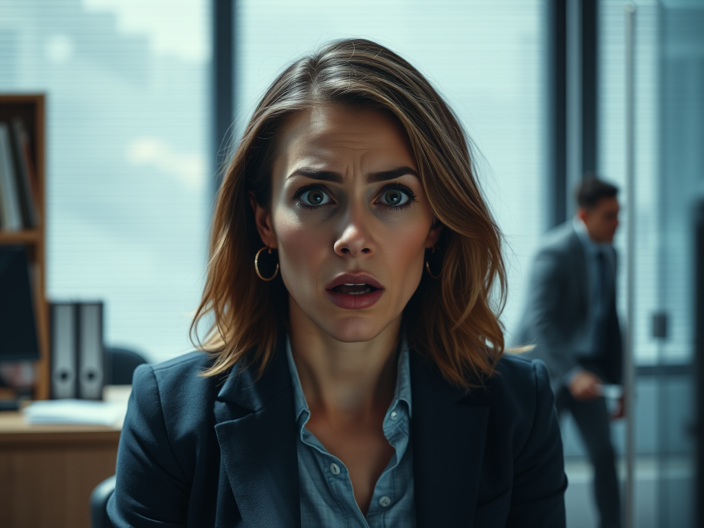 reporting-sexual-harassment-at-work-man-stalking-woman-scared – End Workplace Abuse